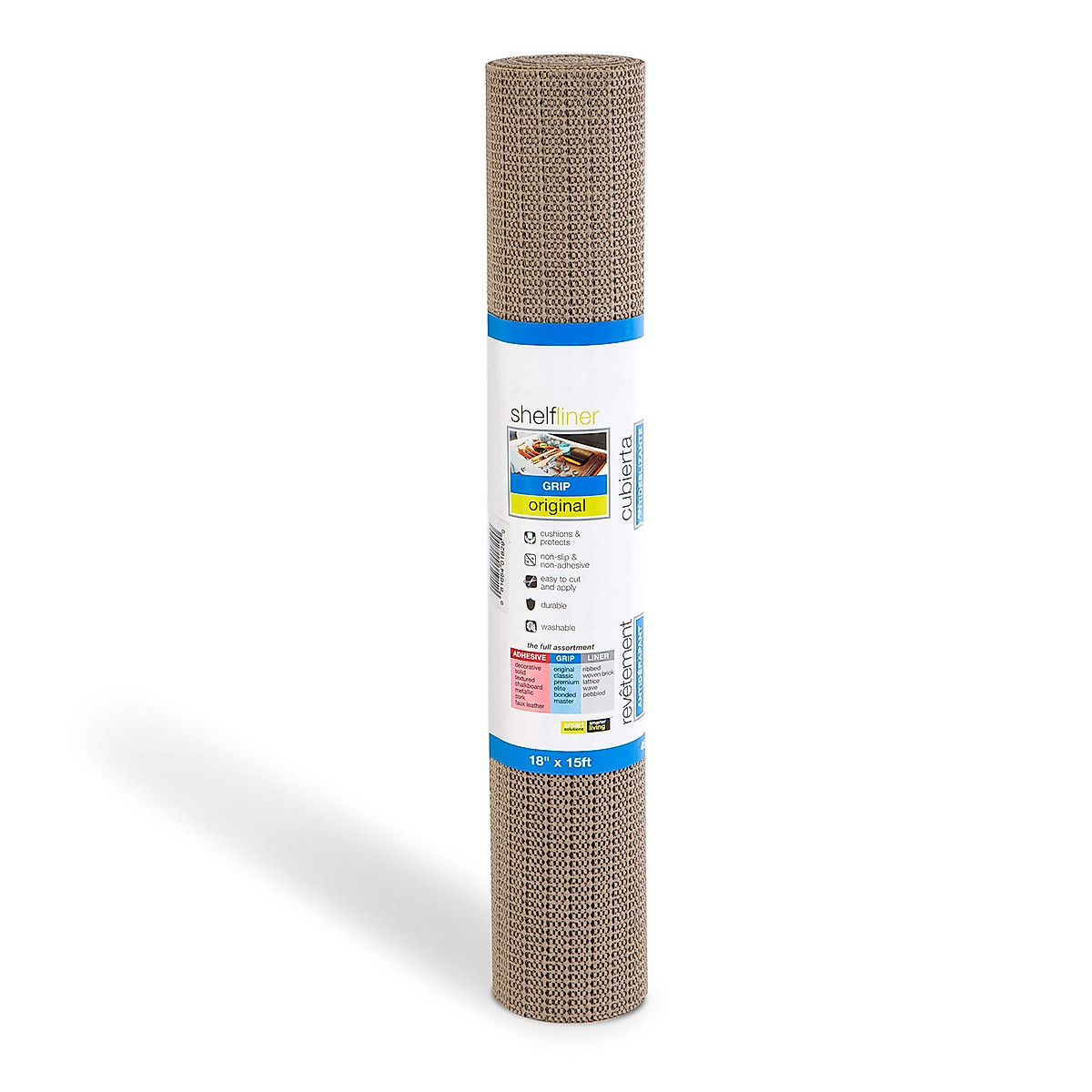 Smart Design Master Solid Grip Shelf Liner - 18 Inch x 4 Feet - Non Adhesive, Strong Grip Bottom, Easy Clean Kitchen Drawer, Cabinet, Cupboard Dresser Protector Cover, Non Slip Rubber Mat - Black