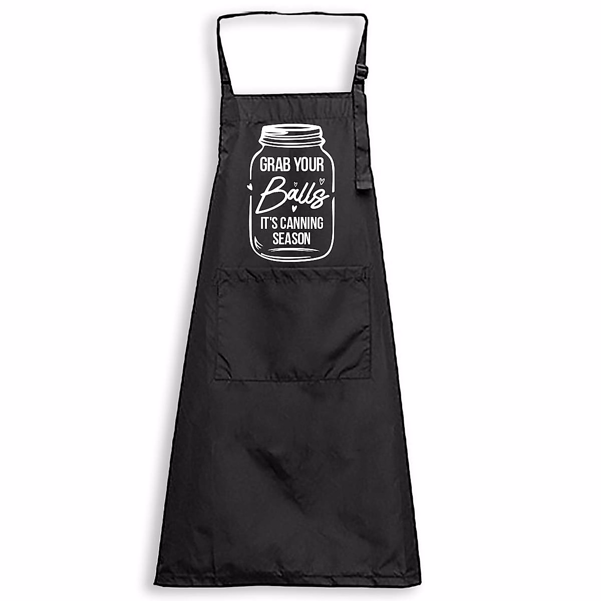 Funny Apron for Women - Black Bib Apron with Pockets - Adjustable Bib Aprons Waterproof - Gifts for Mom, Nana,Wife, Best Friends - Grab Your Balls It's Canning Season Cute Apron Gifts