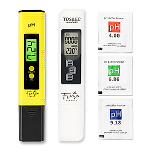 Fresco Dwell pH and TDS Meter Combo, Digital Water Tester with 3-in-1 TDS Meter, Professional High Accuracy Pen Type pH meter with ± 2% for Hou