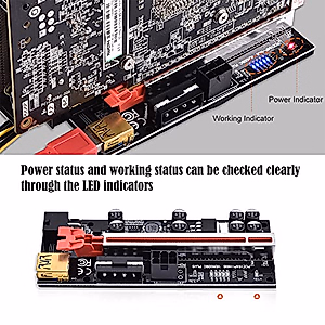 ELUTENG 1X to 16X PCIe Adapter for GPU Mining Rig 4 Solid Capacitors Powered Pcie Extender with 60cm 6Pin USB 3.0 Cable PCIe Riser 4PIN/6PIN/SATA 3-Pack