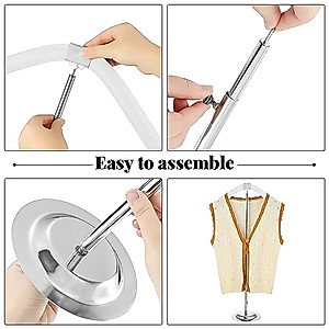 Amyhill Flexible Shoulder Stand Adult Adjustable T Shirt Display for Vendors Black Metal Clothes Hanger Rack Portable Hanging Clothing Display for Drying Iron Steaming Garment Coat Holder (2 Pieces)