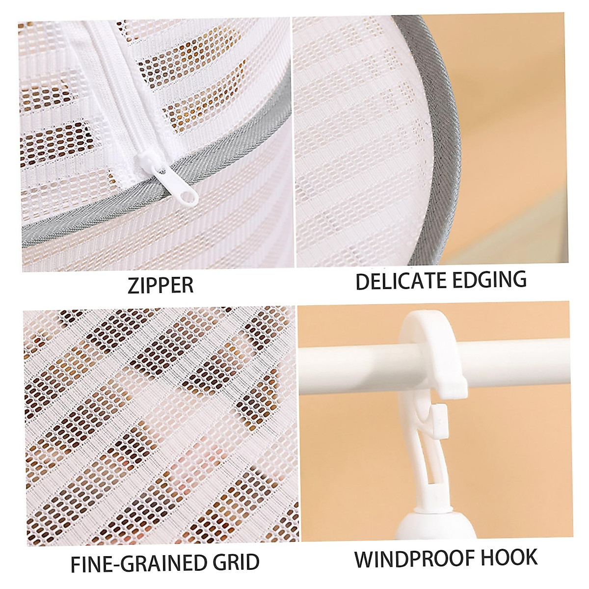 QmjdDymx Herb Drying Rack Herb Drying Rack 3 Layer Hanging Mesh Drying Net Collapsible Drying Rack with Zipper Opening for Plants, Buds, Fruits, Flowers, Vegetables, Cloth Dryer Rack