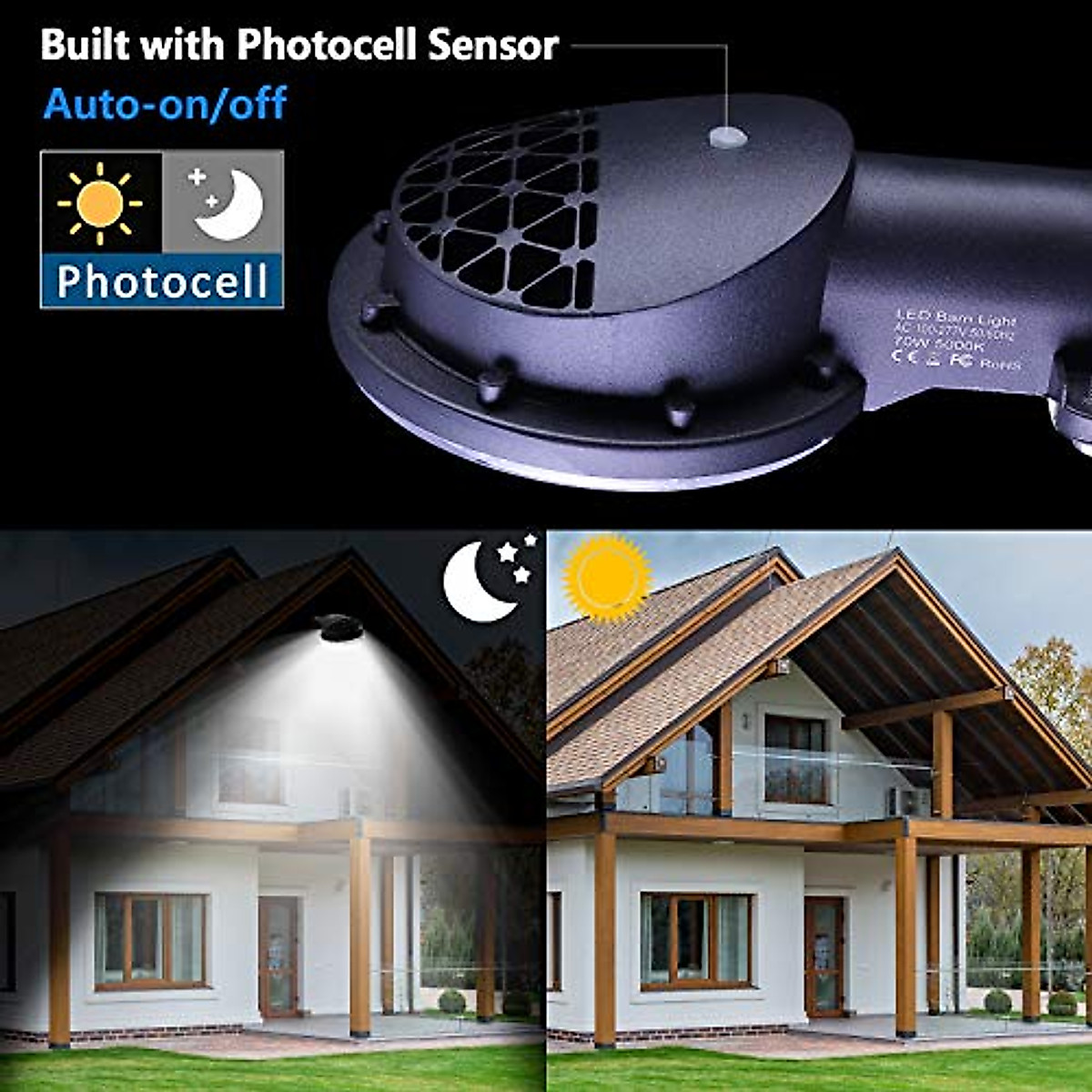 SERWING LED Barn Light 120W - Dusk to Dawn LED Outdoor Lighting, Super Bright 16,800LM Security Yard Light (1200W Incandescent Equiv.) 5000K Daylight IP65 Waterproof for Outdoor Street Area Lighting