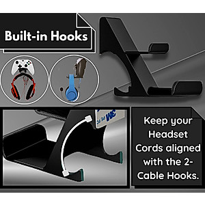Alnoor USA Gaming Controller Holder, Game Controller Headset Stand Bracket for Xbox Series X S/Xbox one / PS5 / PS4 / NS/PC/Headset