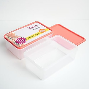 Unica Food Storage Container, with Airtight Lid, Stackable Rectangle Meal Prep Container, BPA-Free, Microwave and Freezer Safe, Set of 2, 39 oz, 6.06x6.06x3.45 in