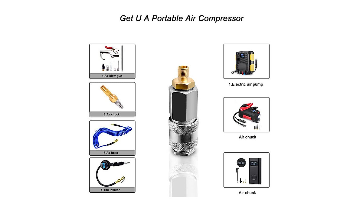 Portable Tire Inflator Adapter for Air Compressors | V2ine