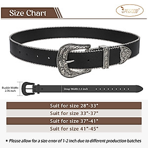 JASGOOD Women Western Leather Belts Ladies Vintage Design Waist Belt for Pants Jeans Dresses