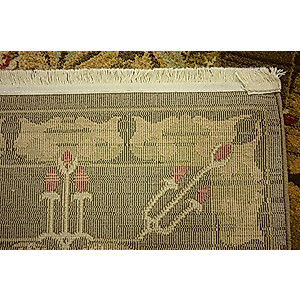 Unique Loom Edinburgh Collection Classic Oriental Traditional French Country Inspired Border Design Area Rug, 5 x 8 ft, Brown/Beige