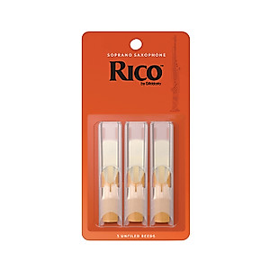 D’Addario Woodwinds - Rico Soprano Sax Reeds - Soprano Saxophone Reeds - Soprano Reeds Crafted for Beginners, Students, Educators - Strength 2.5, 3-Pack