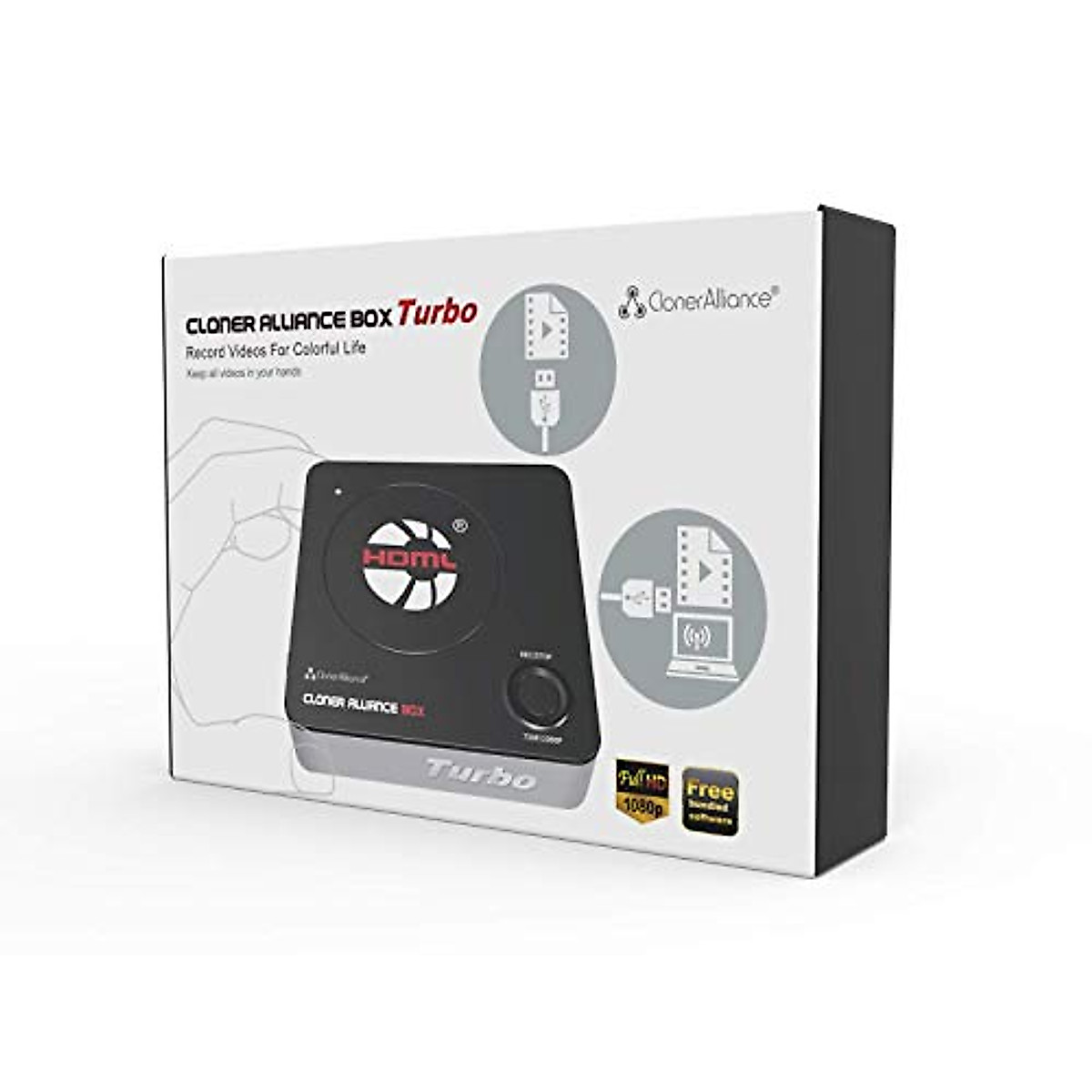 HDML-Cloner Box Turbo, Next-Generation 1080p hdmi Capture Device and Mini Video Capture Box. Schedule capturing with New Hi-Speed Communication Port. 16GB Flash Drive Included.