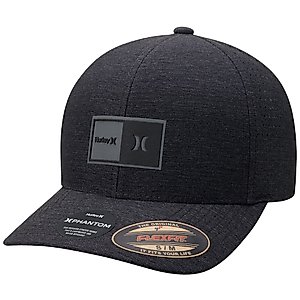 Hurley Men's Caps - Phantom Flexfit Baseball Cap - Fitted Hats for Men (S-XL), Size Large-X-Large, Black