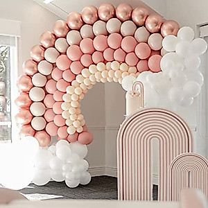 235 pcs Rainbow Balloon Arch Garland Kit Happy Birthday Boho Balloons Dusty Pink White Rose Gold Nude Balloons Baby Shower Wedding Anniversary Bridal Shower Party Decorations Backdrop