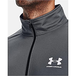 Under Armour Men's Pique Track Jacket, Pitch Gray (012)/White, Medium