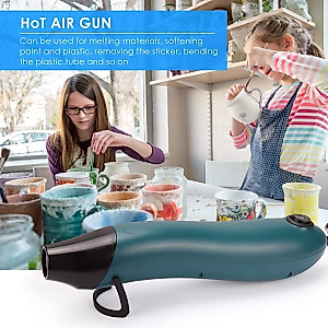 SmileTools Mini Heat Gun, Shrink Wrap Electrical Connections Heat Tool for DIY Craft Embossing, Paint Drying, Candle Making, Epoxy Resin, Dual Temp Hot Air Gun with Silicone Brush (x2)