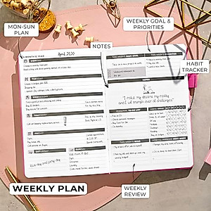 Clever Fox Planner – Undated Weekly & Monthly Planner for Productivity, Time Management & Goals – Organizer Journal – A5 (Hot Pink)