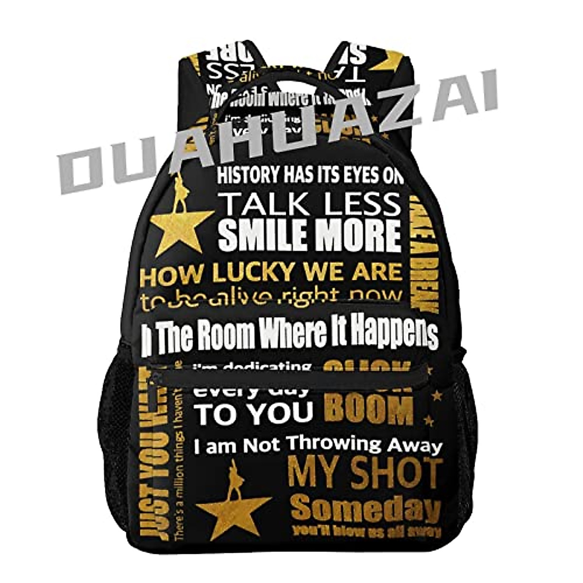 DUAHUAZAI Kid'S Backpack Hamilton-Drama School Bag For Teens Boys Women Laptop Daypack Hiking Waterproof Book Bags