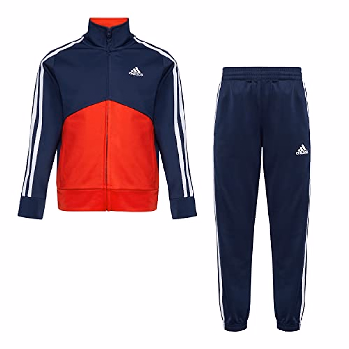 adidas Boys' 2-Piece Color Block Tricot Track Set, Collegiate Navy, 5
