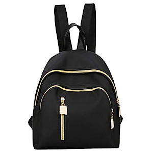 Qwent Carry on Backpack Flight Approved Shoulder Women's Multi-Function Casual Solid Bag Fashion Bag Cute Purse Backpack (Black, One Size)