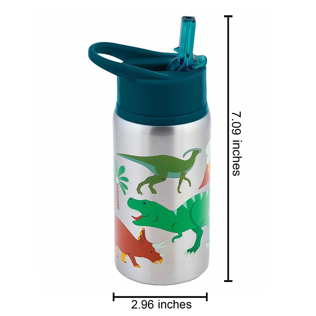 Stephen Joseph Stainless Steel Water Bottles, 18 OZ, DINO