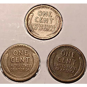 1925 P D S Lincoln Wheat Cent PDS set Penny Seller Good