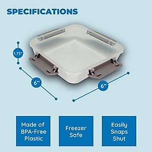 Biosmart Sandwich Container: 2 Pack Reusable, BPA Free Plastic Food Storage with Snap-Off, Leak-Proof Lid