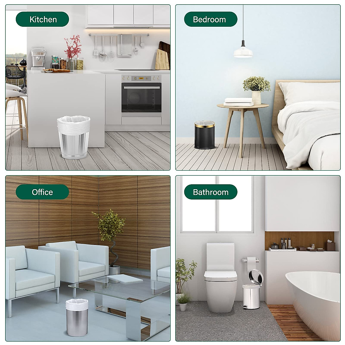 Inwaysin Biodegradable 2.6 Gallon Trash Bags, 180 Count, Scented Free, Translucent, Thickening & Leaking Proof, Suitable for Most Trash Cans, Perfect for Home or on the Go