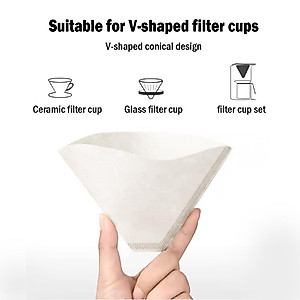Coffee Filter Disposable Coffee Paper Filters for Ninja Coffee Maker, 100 Pcs #2 Cone Replacement Filter for Ninja Dual Brew Coffee Maker Coffee Filter Natural Unbleached Coffee Filters (White)