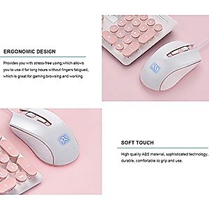 LexonElec Wired Keyboard and Mouse Combo,104 Keys White LED Backlit Punk Keycap Ergonomic Pro Gaming Keyboard,1600DPI 4 Buttons Optical Gaming Mice for Laptop PC (Mint Green)