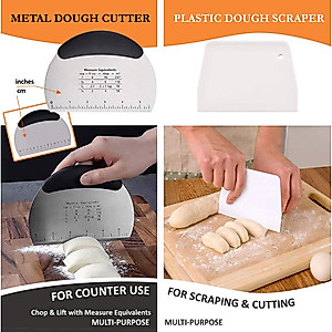 Banneton Bread Proofing Basket set-A complete Sourdough Proofing Basket kit of 9 Inch Round and 10 Inch Oval Bread Baskets with Cloth Liners Dough Scrapers Dough Whisk Bread Lame and Cleaning Brush