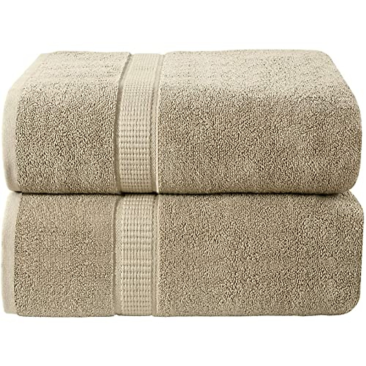 Oakias 2 Pack Luxury Bath Sheets Beige – 35 x 70 Inches – Highly Absorbent & Soft 600 GSM Extra Large Bath Towels
