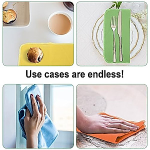 50PSC Reusable Paper Towels Washable Roll Super Absorbent Cotton Cloths Paper Towels Reusable Washable Kitchen Paper Towels for Household Cleaning(Multi Colors, Solid Style)