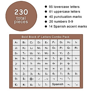230pcs Letters Combo Pack Set Home Sweet Classroom Alphabet Letters Numbers Bulletin Board Block Decor Accents Cutouts for Students Kids