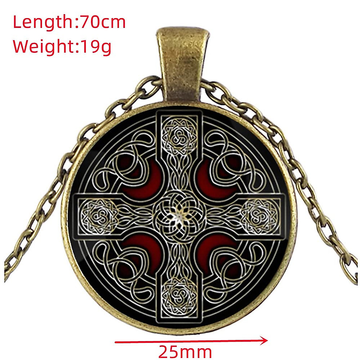 NEPOMI Irish Celtic Knot Pendant Necklace for Men Women, Trinity Knot Good Luck Cross Necklace Mens Womens Religious Necklace Jewelry Gift Alloy Link Chain Talisman Necklace 27'' Chain(Send Gift Box)