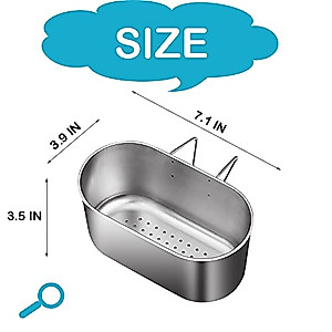 Multifunction Sink Drain Strainer Basket, Stainless Steel Sink Drain Strainer Basket Kitchen Food Catcher for Filter Kitchen Waste and Wash Vegetables