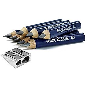 Kids Pencils for Toddlers, Beginners, Preschool and Kindergarten Ages 2-6 years With Jumbo Triangle Shape, 2 Graphite, Fat Pencils With Easy Grip and Large Core (8 pack + Sharpener, Navy Blue)