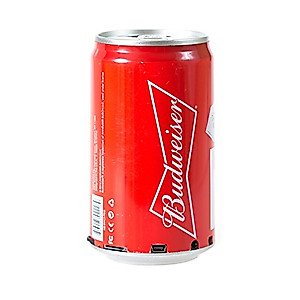 Budweiser Bluetooth Can Speaker Portable Wireless Audio Stereo Speaker Official Travel Music Player Outdoor Universal Music Box for All Devices Surround Sound System Red Bud