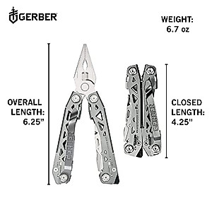 Gerber Gear 30-001364N Suspension-NXT, 15-in-1 Multitool Knife, Needle Nose Pliers Pocket Knife with Pocket Clip, EDC Gear, Steel