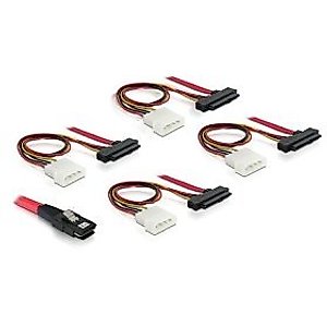 Cablecc Internal 36Pin LSI 3Ware Molex Mini SAS SFF-8087 to SFF-8482 and x4 SAS 29pin Raid Disk Cable