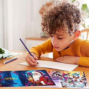 ycyingcheng Diamond Painting Christmas Cards, 5D DIY Diamond Painting Greeting Card Postcard Birthday Xmas Thanksgiving Easter Gifts