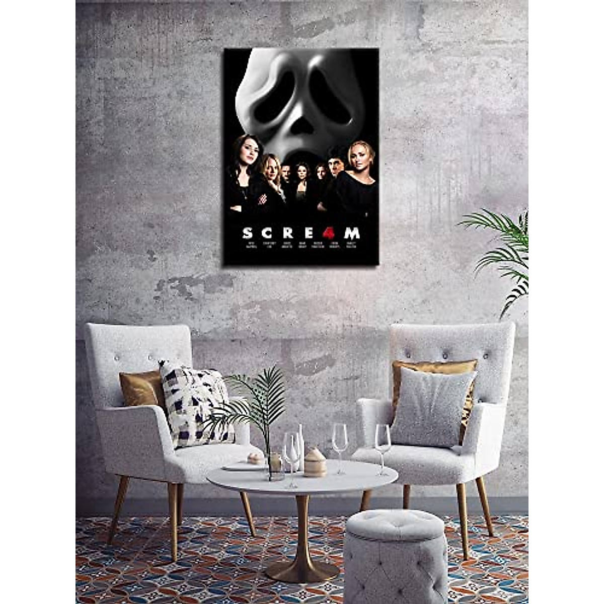 Scream Poster Sets 6 for Room Aesthetic Horror Movie Canvas Wall Art Modern Thriller Wall Decor Prints for Living Room Bedroom 12x18in Unframed