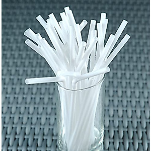 Crystalware Bulk Pack of 380 Flexible Plastic Drinking Straws - White, Individually Wrapped, Food-Safe BPA Free, 7.75 Inches Long (380 Straws)