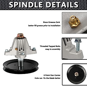 KOOTANS 46" Deck Spindle 918-04636 918-04636A 918-04865 918-04865A 618-04636 618-04636A 618-04865 618-04865A Spindle Assembly for Cub Cadet MTD Troy Bilt Craftsman LTX1045 LTX1046 LT2200 LT2500 Z530