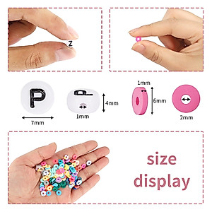 QUEFE 13000pcs, 60 Colors, Clay Beads for Bracelet Making Kit, Flat Round Polymer Heishi Beads with Letter Beads for DIY Craft Gifts, Necklace Jewelry Making, Set for Girls 8-12