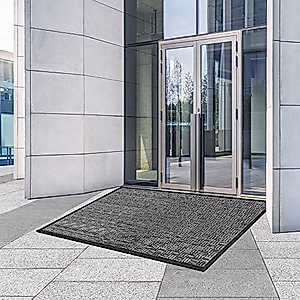 Mibao Door Mats, Extra Large Door Mat, Indoor Door Mats for Entryway, Outdoor Mats for Home Entrance，Welcome Mat Outdoor Rubber Door Mats, 46"x72", Gray