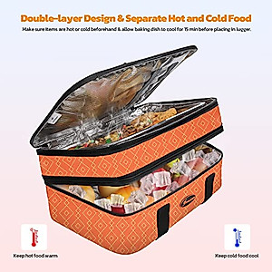Maelstrom Insulated Casserole Carrier For Hot or Cold Food,Expandable Lasagna Lugger Tote,Collapsible Leakproof Large Food Buds,Portable Tote For Party,Picnic,Camping,Vibrant Orange