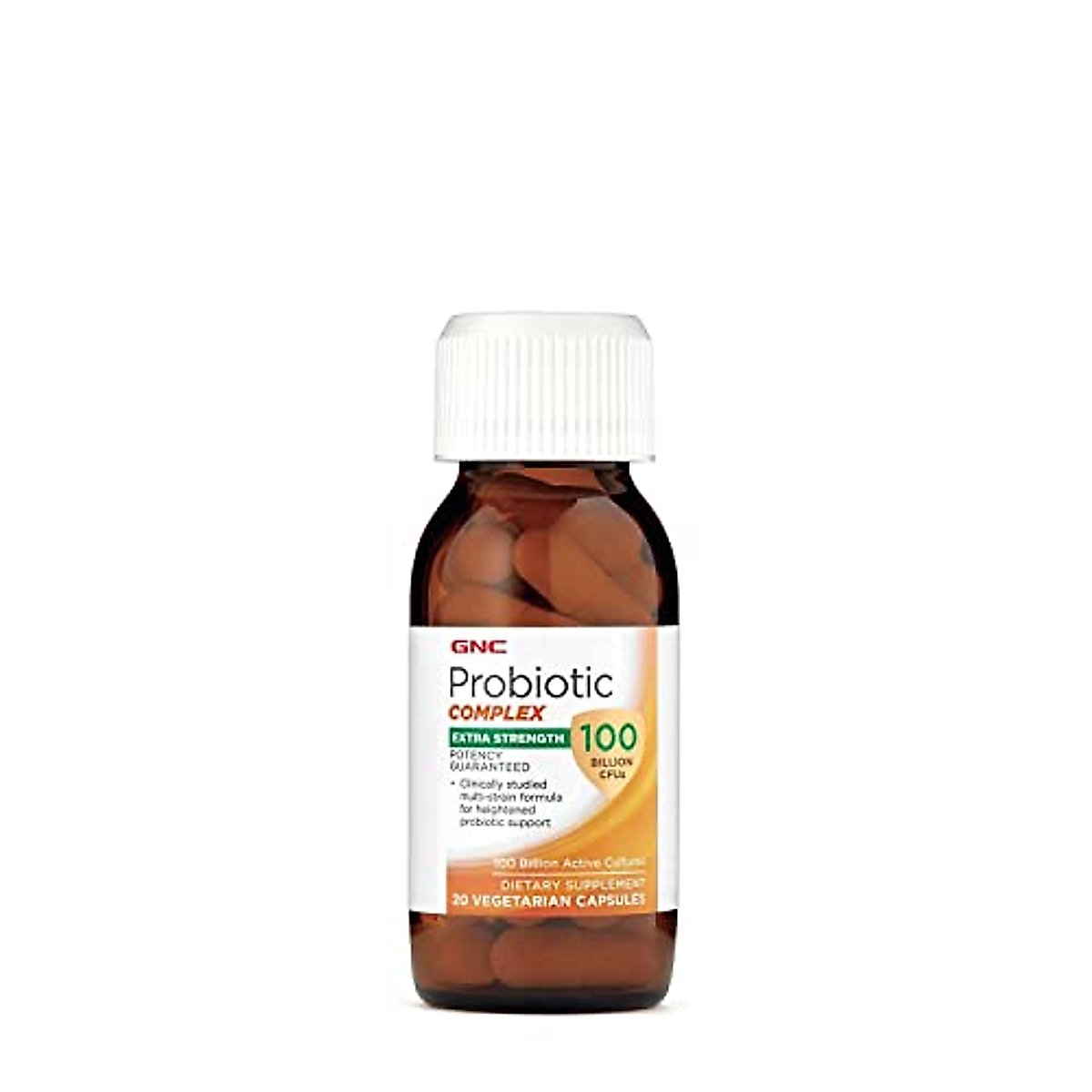 GNC Probiotic Complex Extra Strength with 100 Billion CFUs | for Heightened Probiotic Support and Digestive & Immune Support, Vegetarian | 20 Capsules