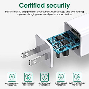 iPhone Charger, Apple MFi Certified Lightning Cable, Data Sync Charging Cords with USB Wall Charger Compatible iPhone 14 13 12 11 Pro Max XS XR X 8 7 6s 6 Plus SE, iPad Mini Air Pro, AirPods [2-Pack]