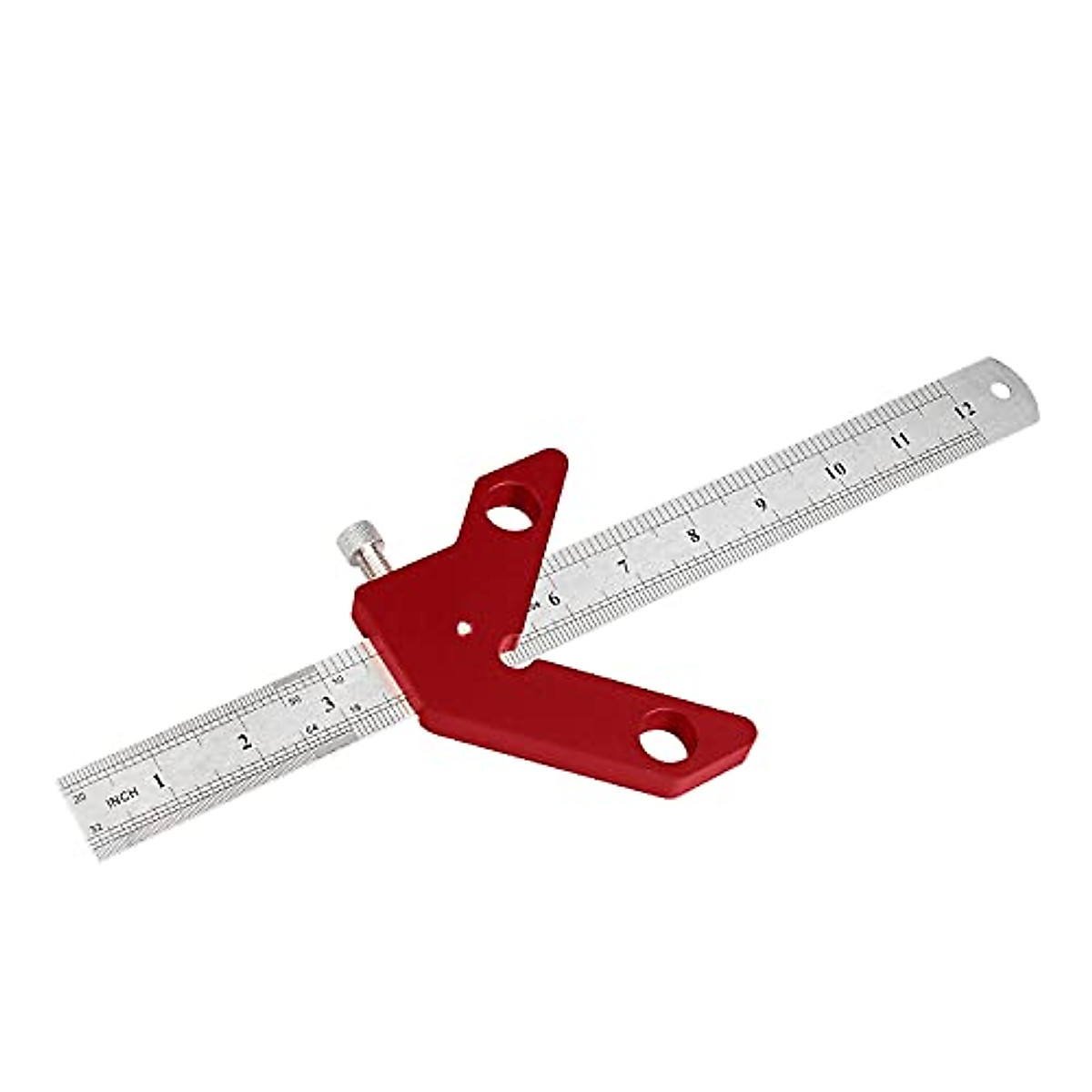 DDWT YX-3 Center Finder Woodworking Square Center Scribe 45 90 Degrees Angle Line Scriber Marking Tools Metric and Inch Ruler Magnetic Wood Measuring Scribe Tool