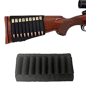 ACEXIER Tactical 9 Rounds Shells Holder Cartridges Ammo Carrier Bullet Pouch for MP 512-36 Elastic Butt Stock Hunting Rifle Accessories