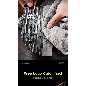 Huntex Smith Hand forged High Carbon steel Serbian Chef’s knife, Wood Handle Butcher Chef Meat Cleaver,Kitchen Knives,Hunting Cleaver,Set Green